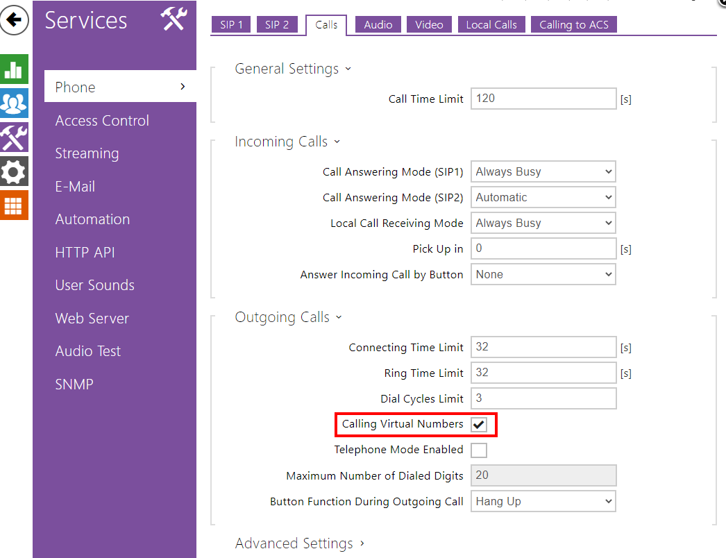 Virtual Calling Numbers And Telephone Mode Functions How To Enable Virtual Calling Numbers And Telephone Mode Functions How To Enable
