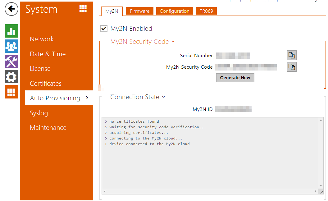 2N IP intercom - How to add an intercom using the Security Code - FAQ_My2N_private