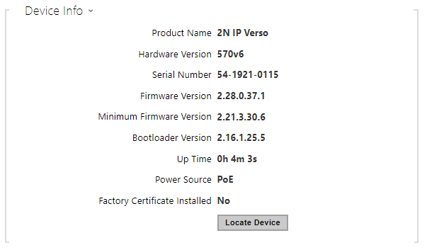 5.1 Status - Configuration manual for 2N IP intercoms