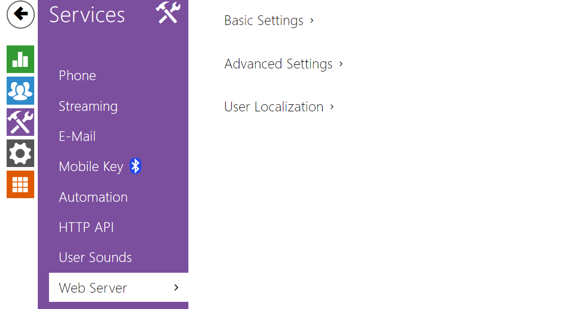 5.4.8 Web Server - Configuration manual for 2N IP intercoms