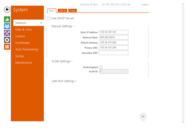 Dovit Central Unit (Hi system) - Interoperability Manual